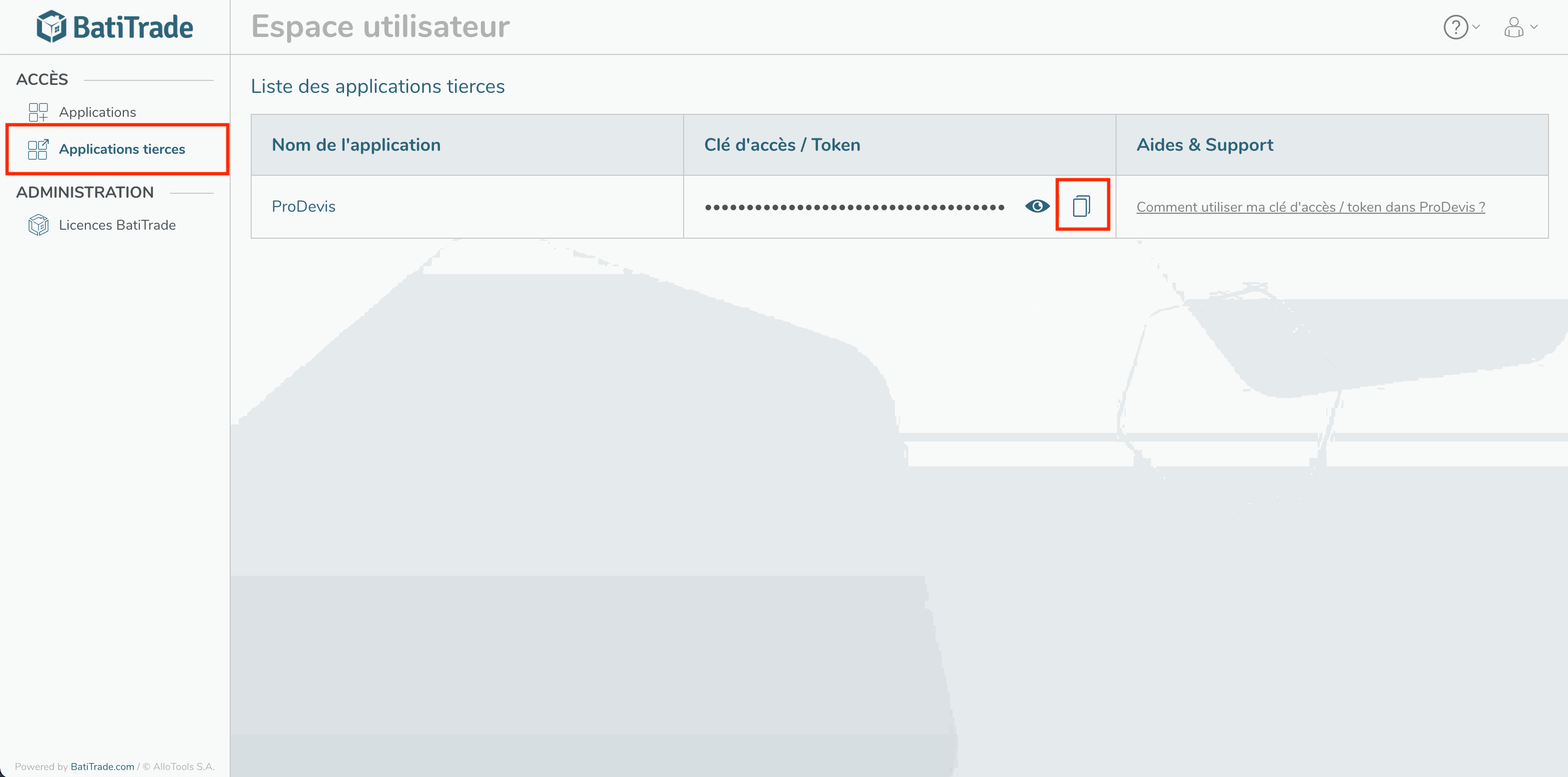 Utilisation de BatiTrade dans ProDevis | Support BatiTrade